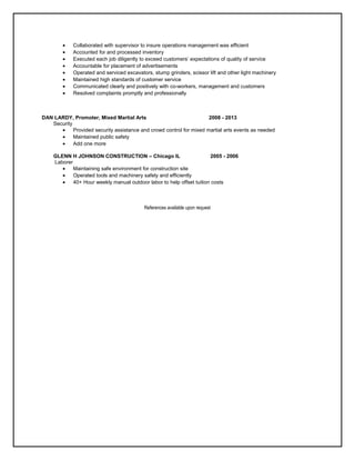 Travis Bloomfield Resume | DOC
