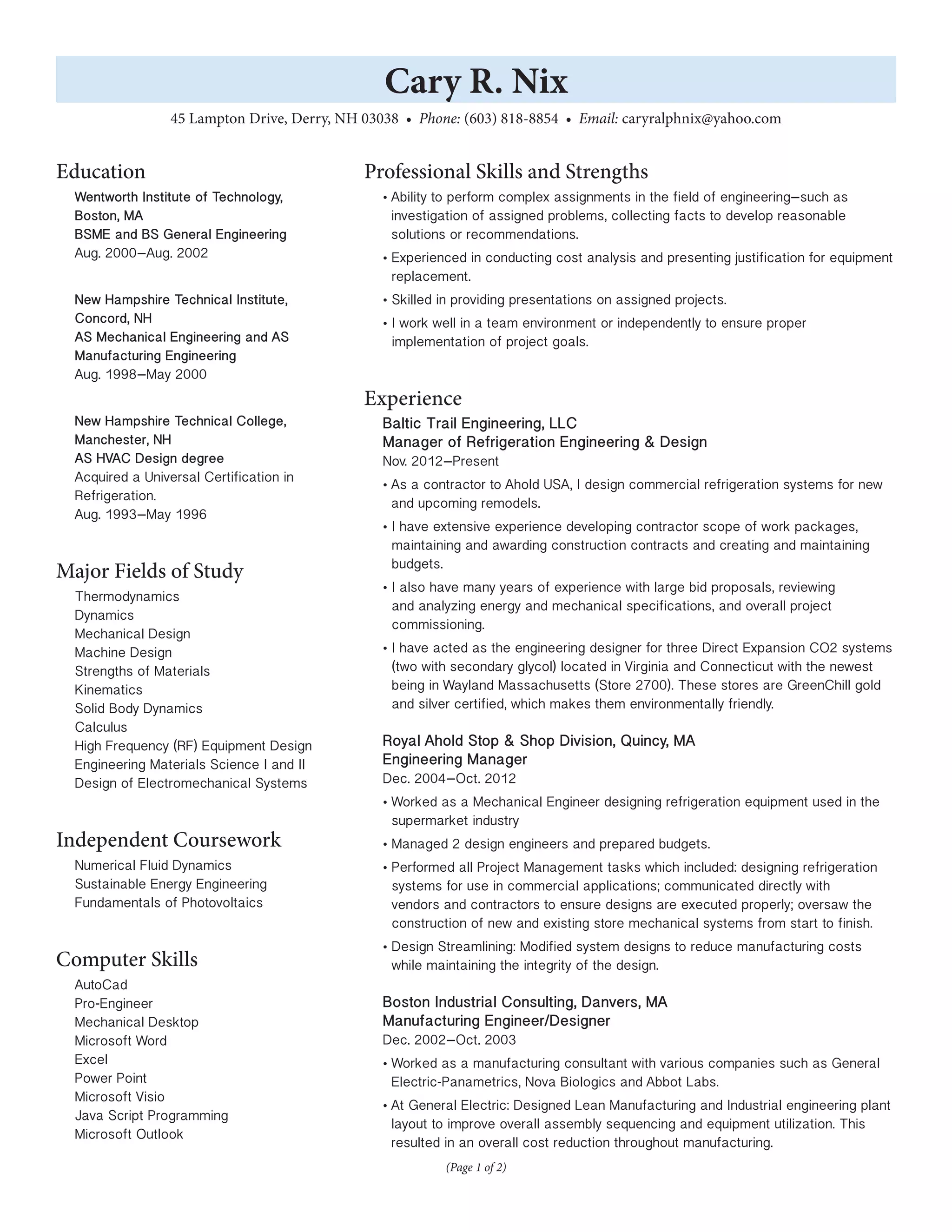 Cary Resume 2016 | PDF