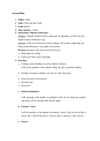 5th Grade Lesson Plan | DOCX