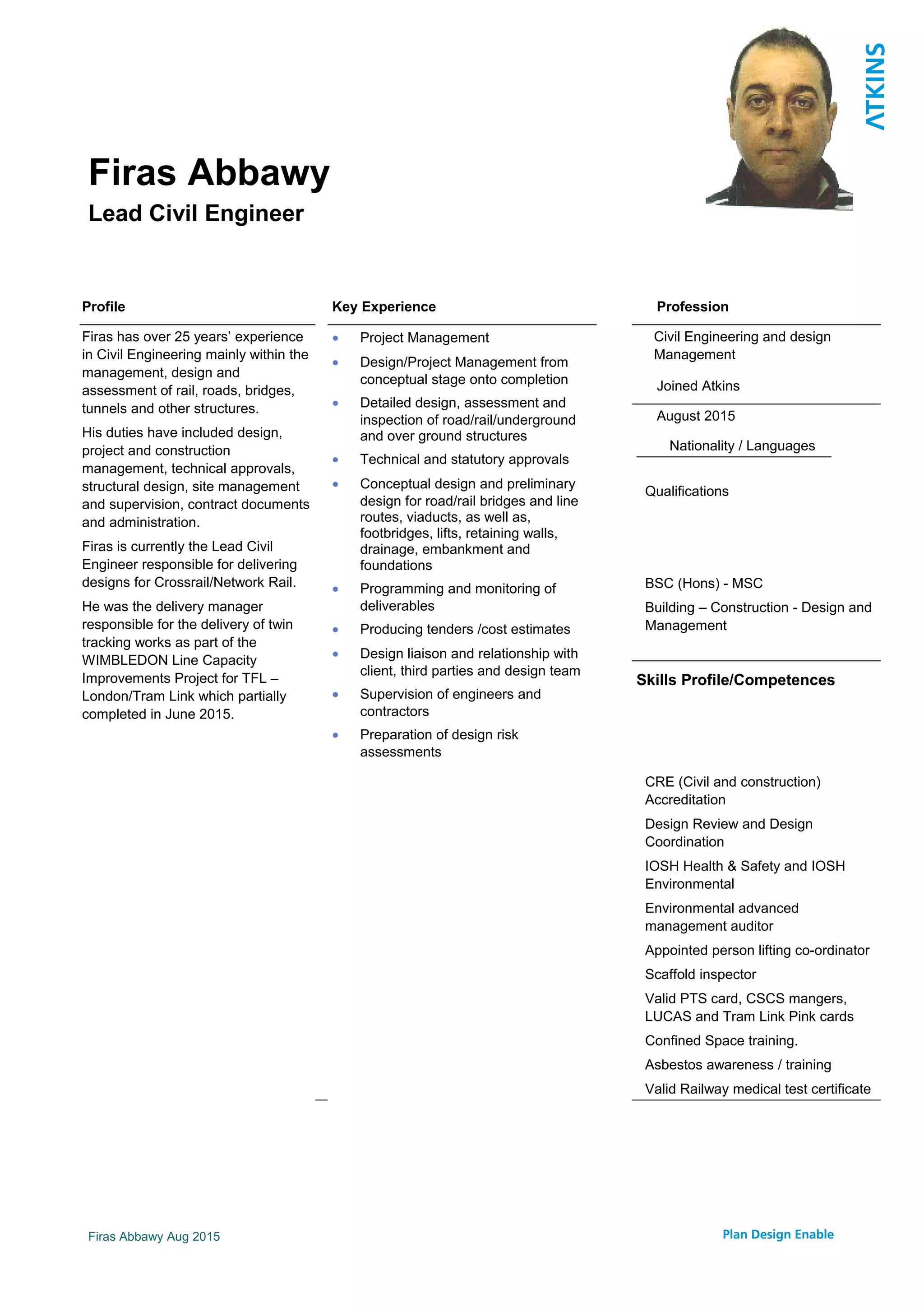 Firas Abbawy CV - Atkins | PDF