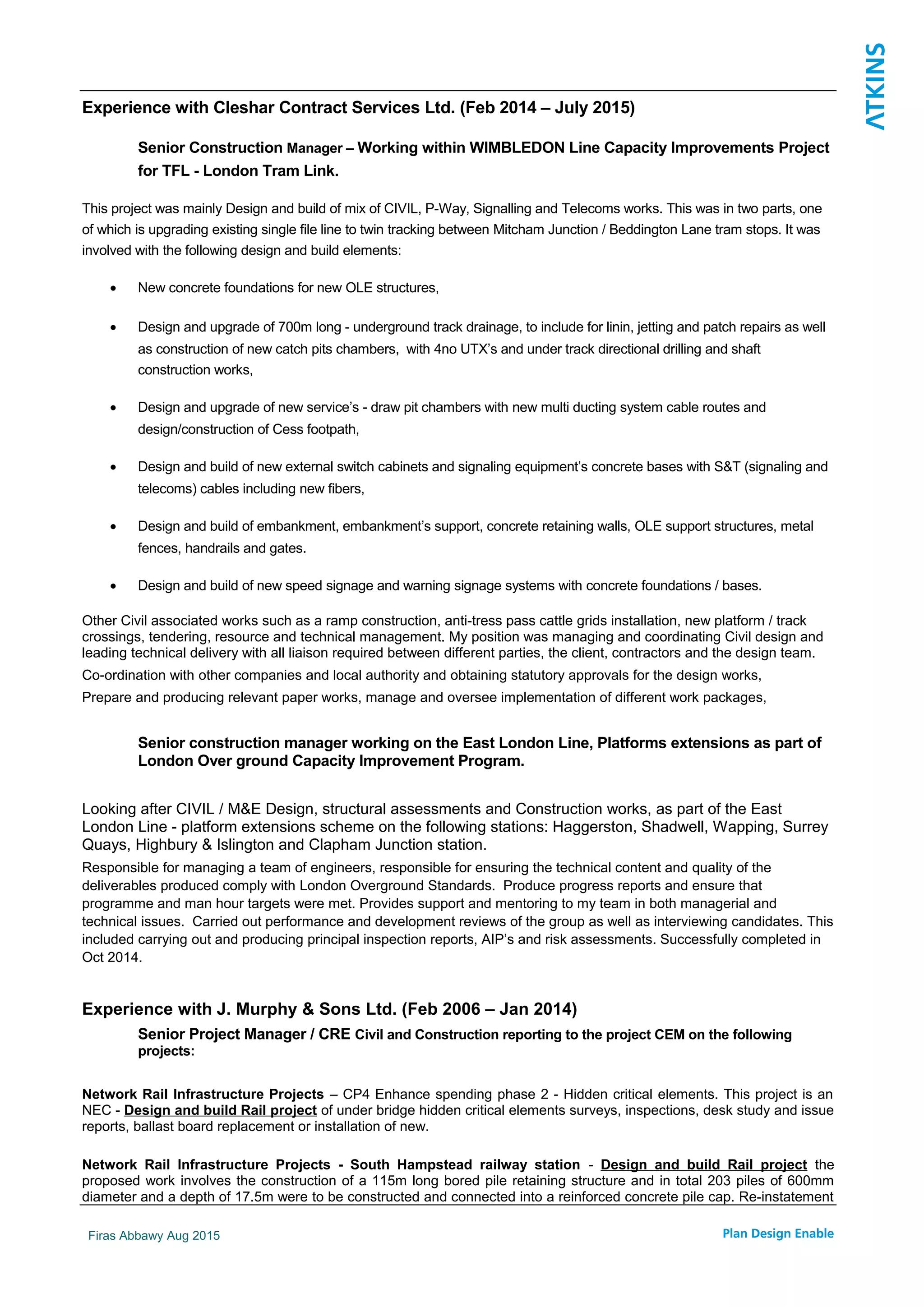 Firas Abbawy CV - Atkins | PDF