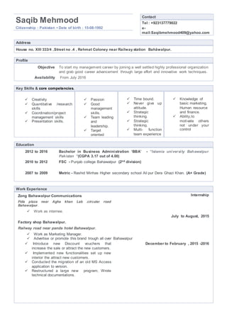 saqib cv - Copy | DOCX