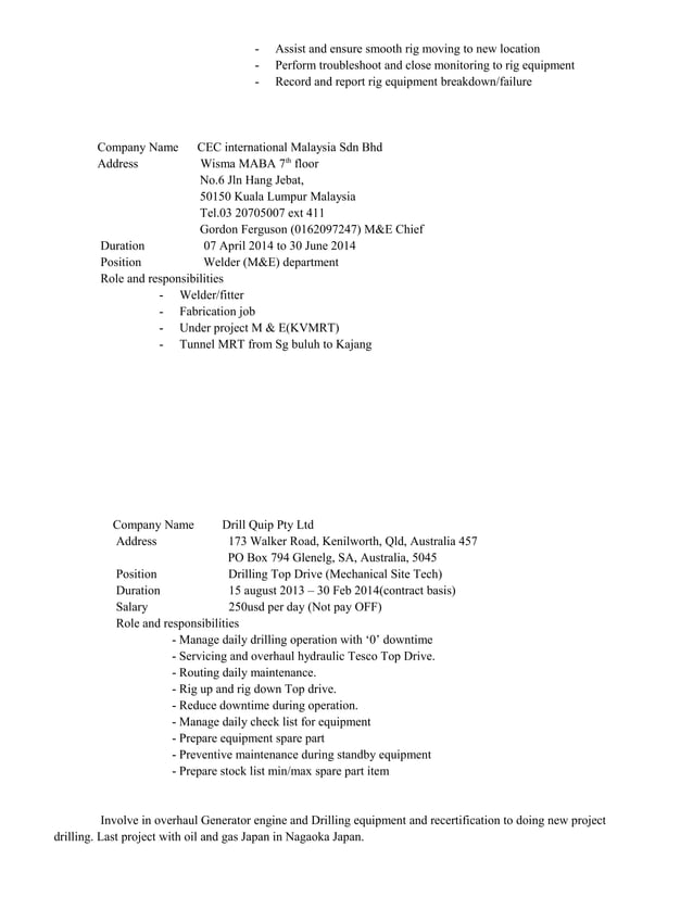 Mohamad Rizal resume | PDF
