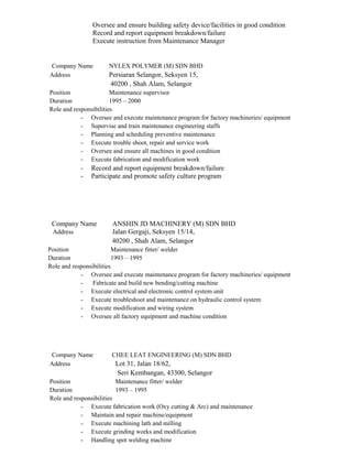 Mohamad Rizal resume | DOC