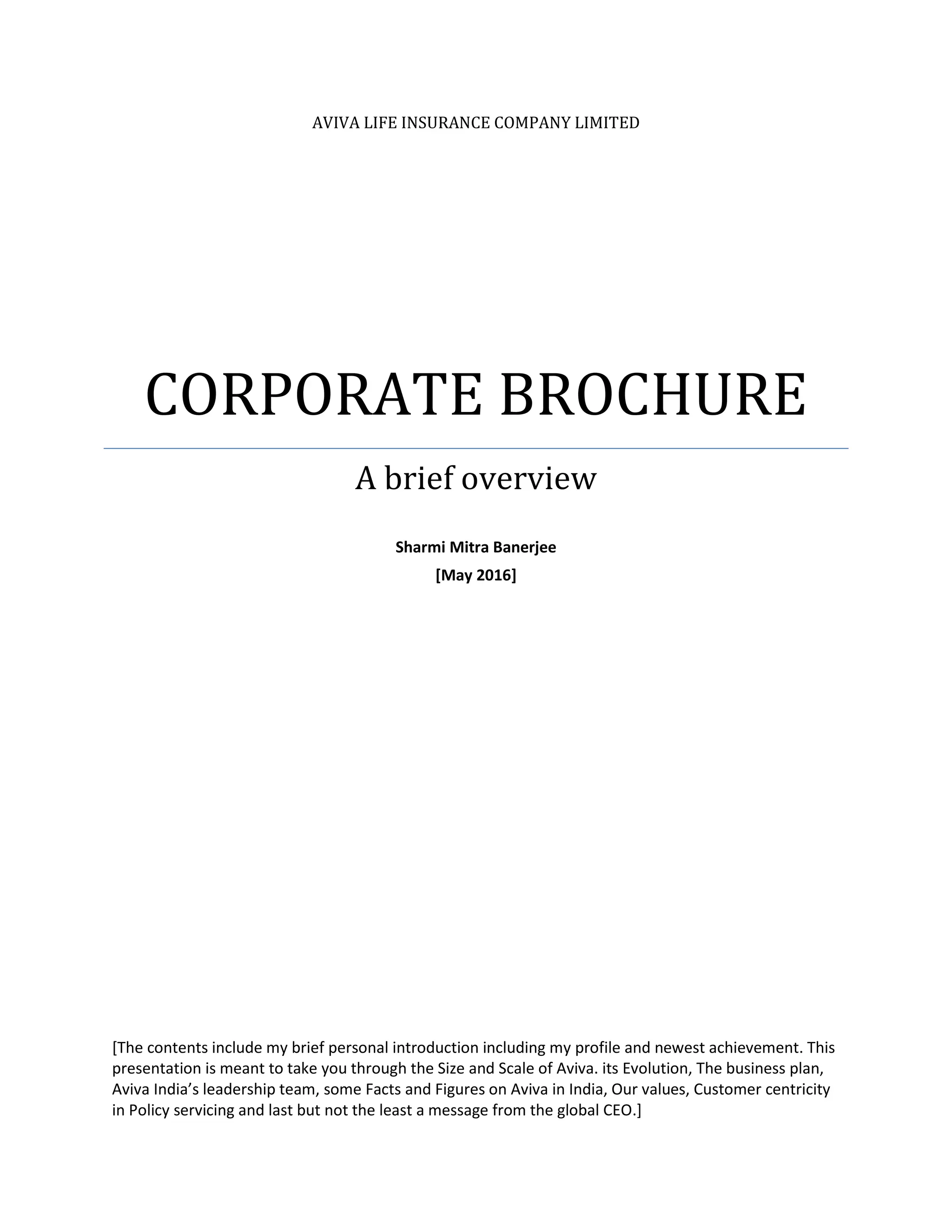 Aviva Corporate Presentation | PDF