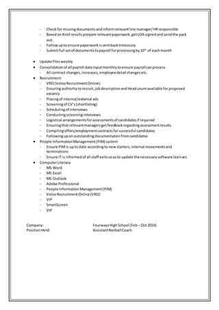 Faith job application CV | DOCX