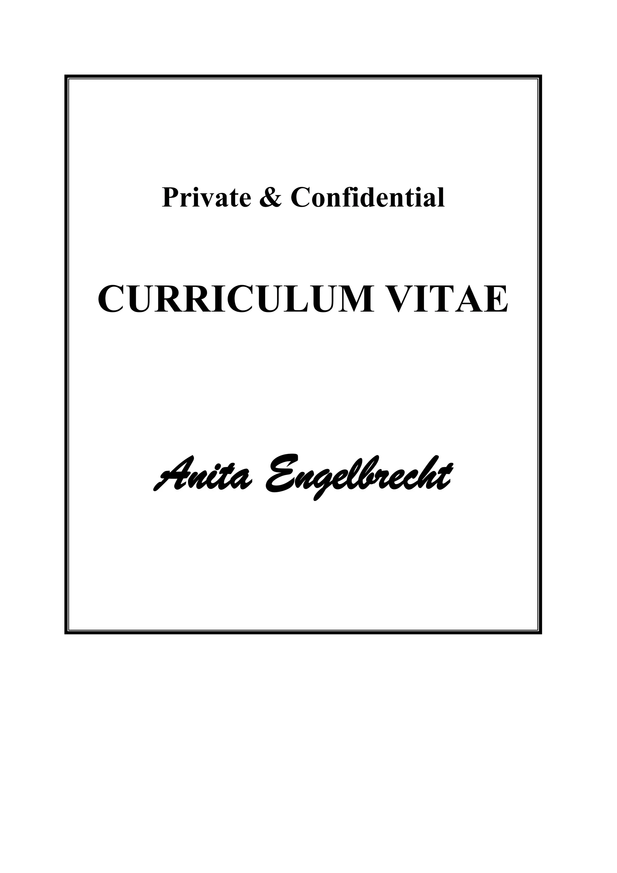 Anita Engelbrecht CV | PDF