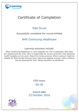 CHC Certificate | PDF