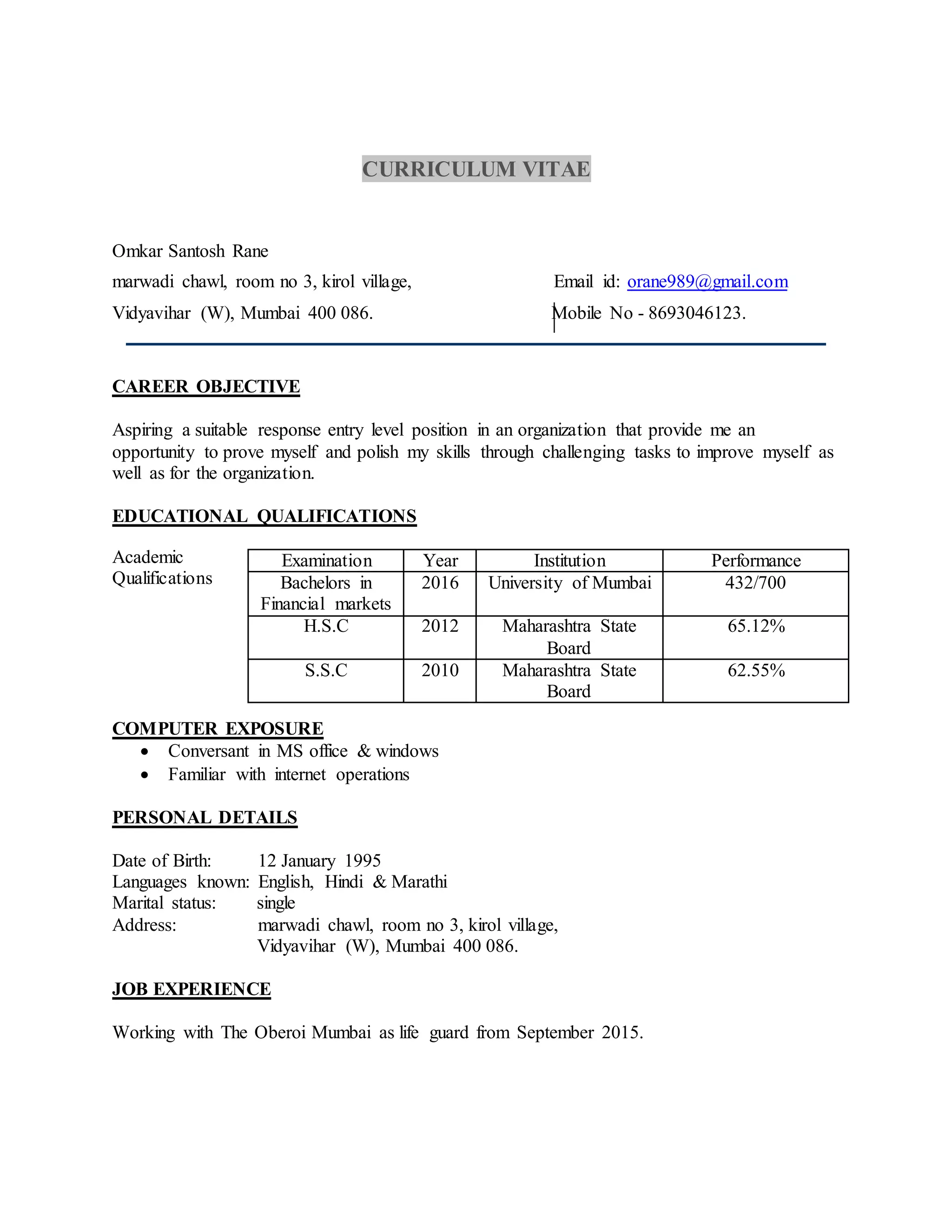 Omkar Santosh Rane | DOCX