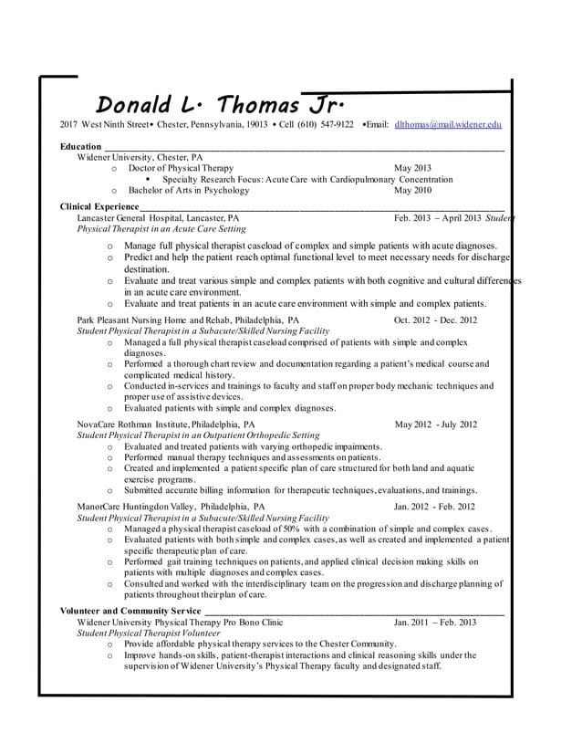 Donald Thomas Resume Updated 2014 | PDF