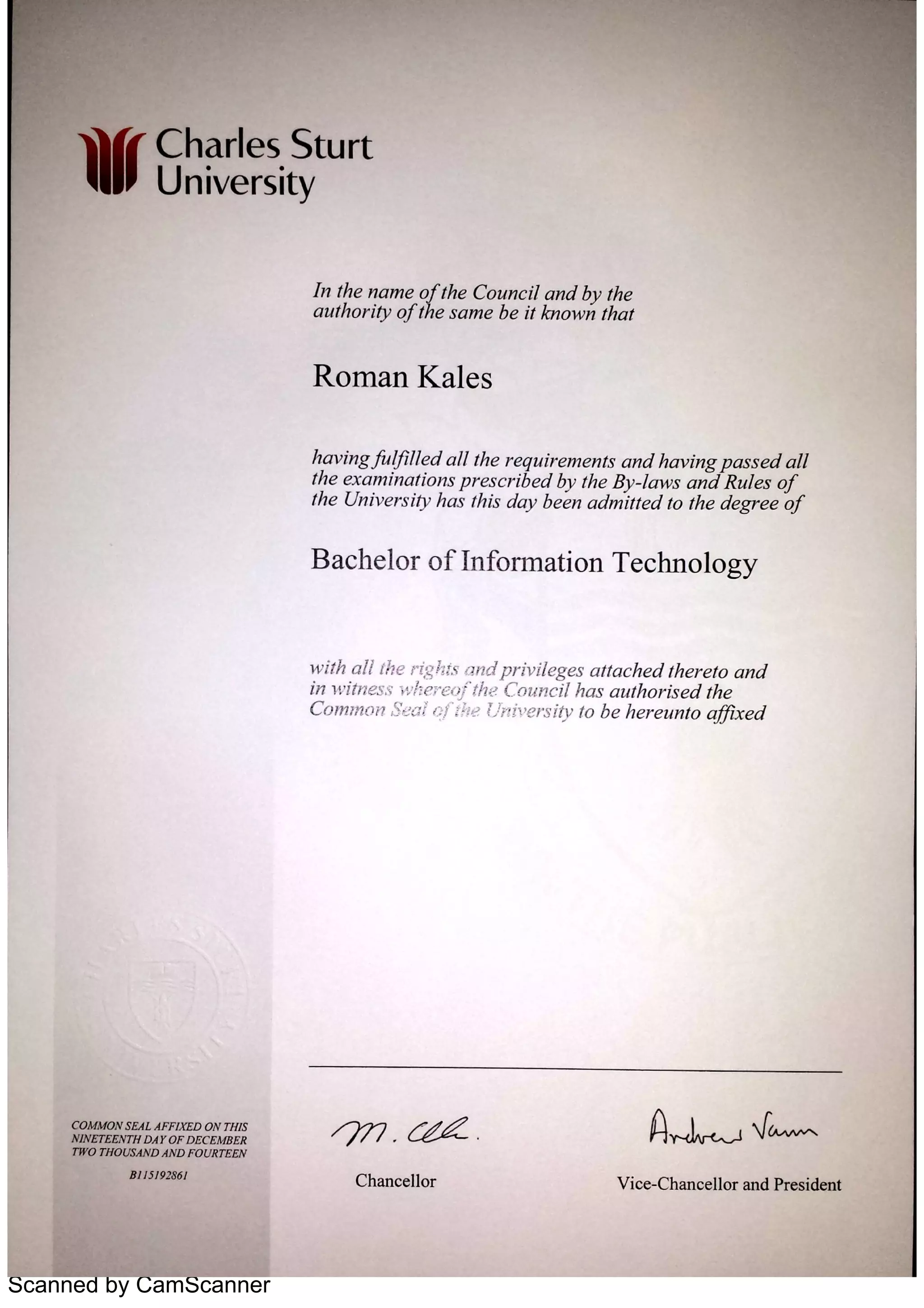 Bachelor of Information Technology | PDF