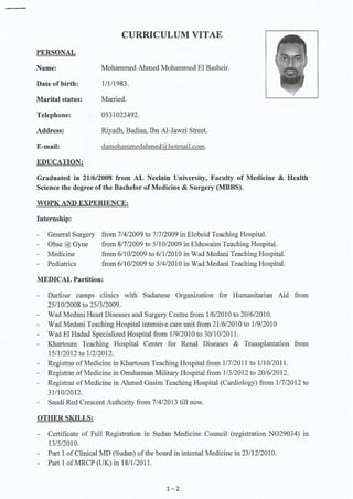 Dr.Mohammed Ahmed CV | PDF