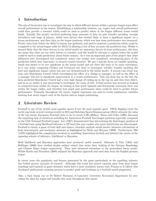 Statistical Modelling of English Premier League Position | PDF