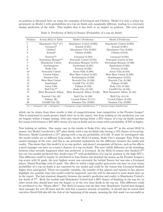 Statistical Modelling of English Premier League Position | PDF
