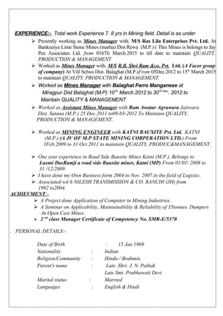 Nagendra Pathak (CV) | PDF