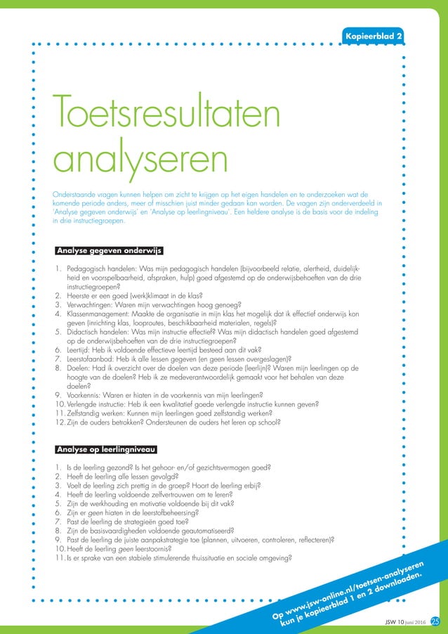 Artikel analyseren van toetsen | PDF
