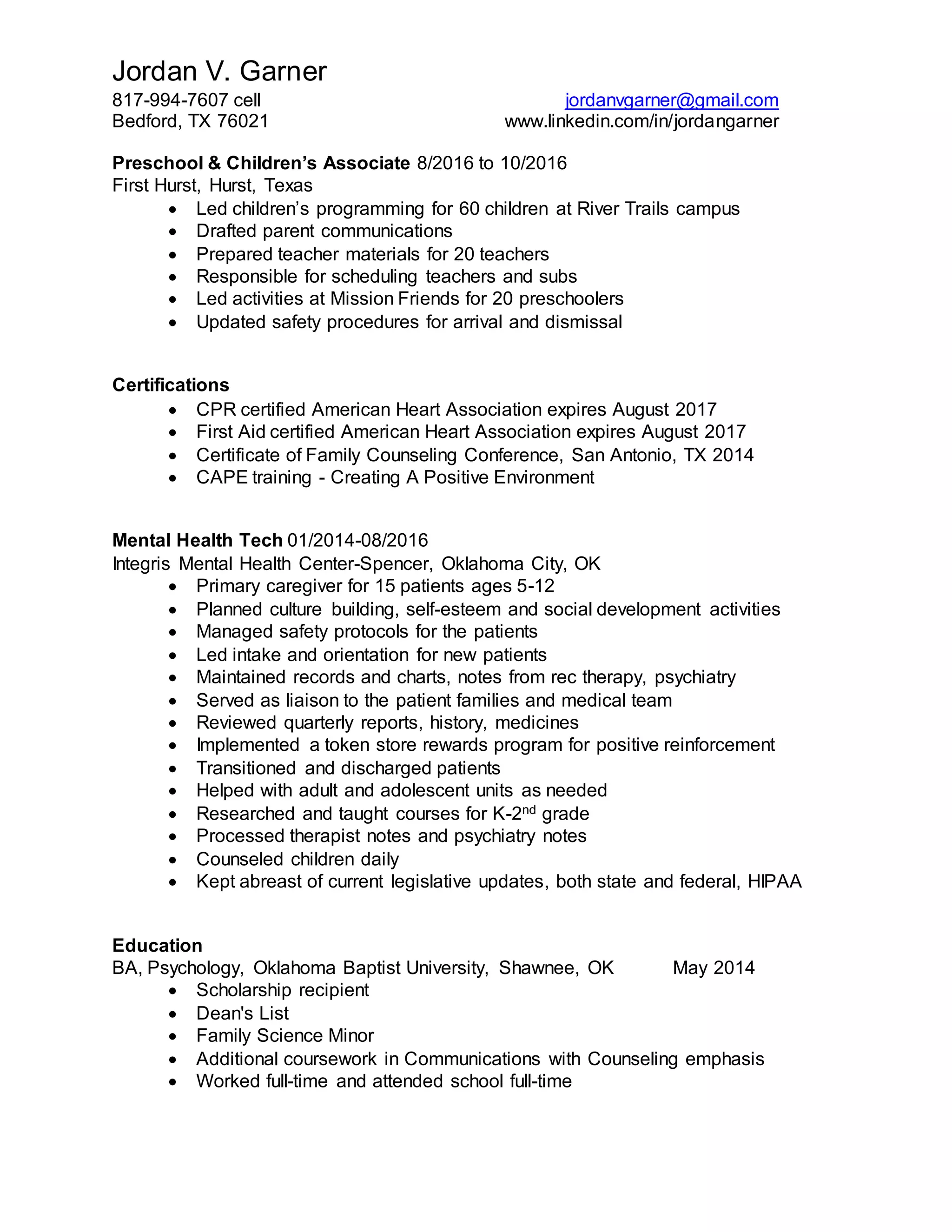 Jordan Garner Resume | DOCX