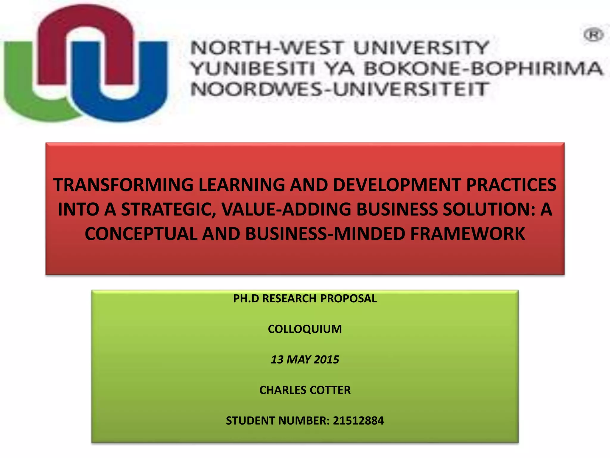 Colloquium Presentation_Ph.D Research Proposal | PPTX