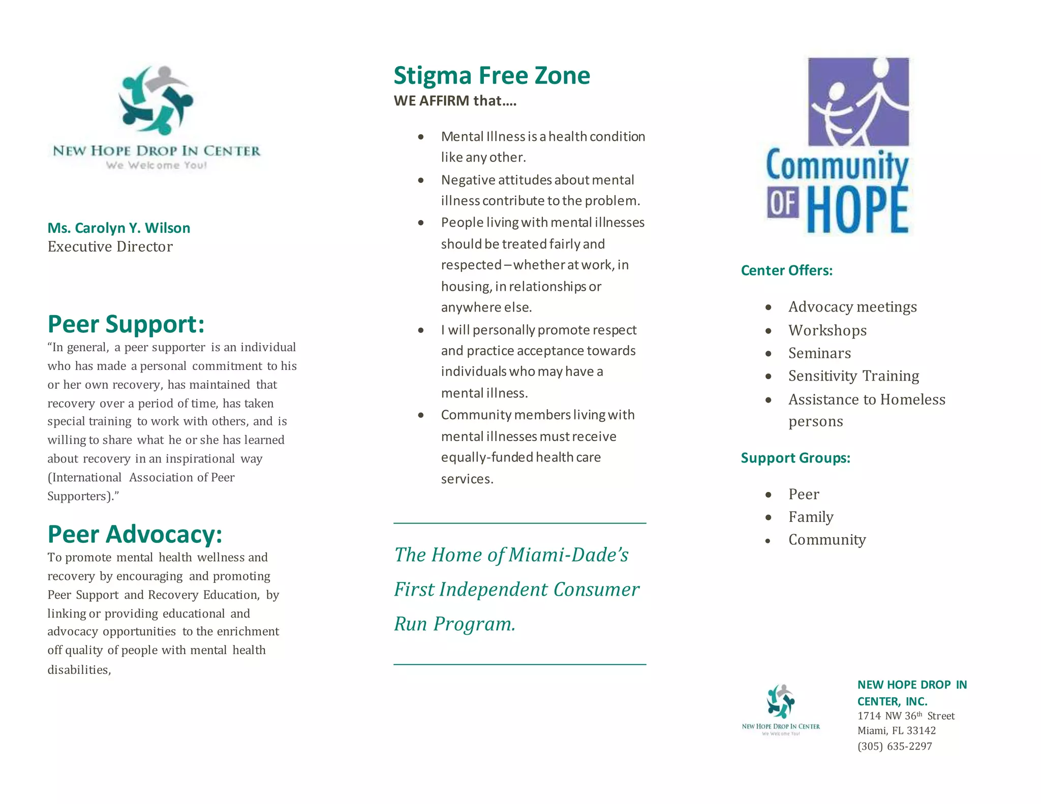 WHAT IS A DROP IN CENTER brochure sdc | DOCX