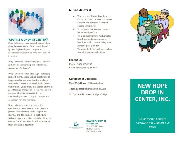WHAT IS A DROP IN CENTER brochure sdc | DOCX | Medical Health