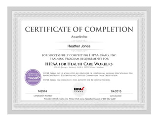 Hipaa Training Certificate Template