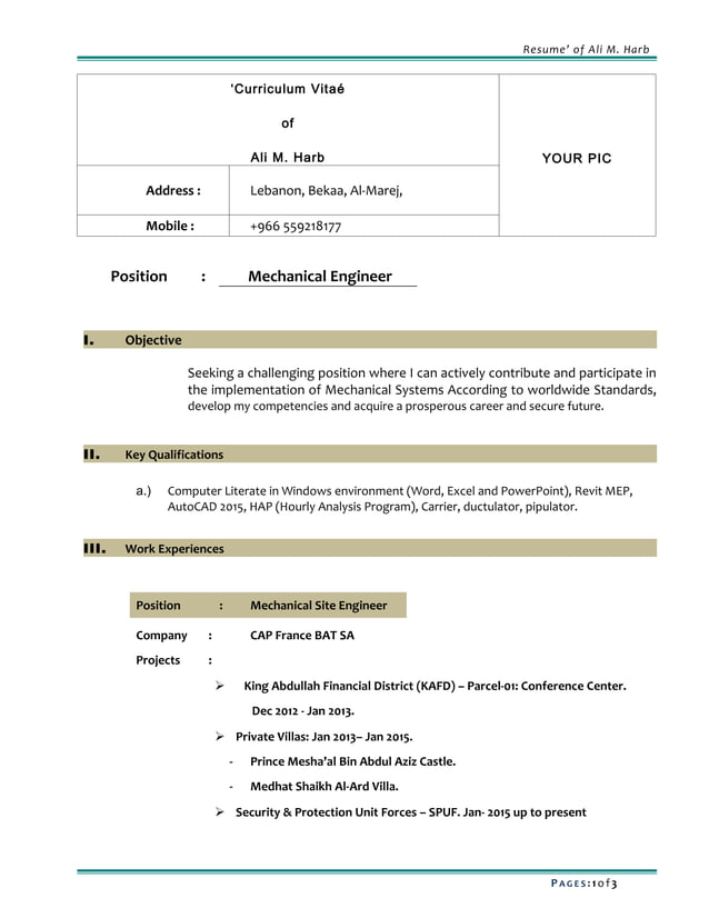 Ali Harb CV | DOC
