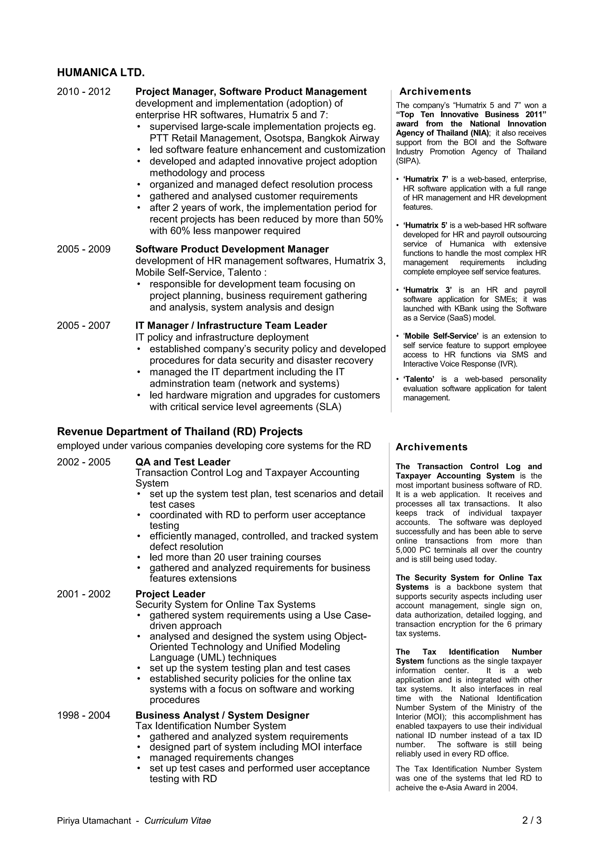 CV_Piriya_Utamachant_2016 | PDF