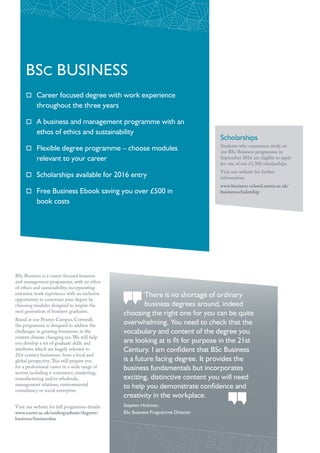 BSc Business Brochure 2016 Entry FINAL | PDF