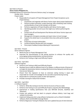 Work Experience | PDF | Technology & Computing