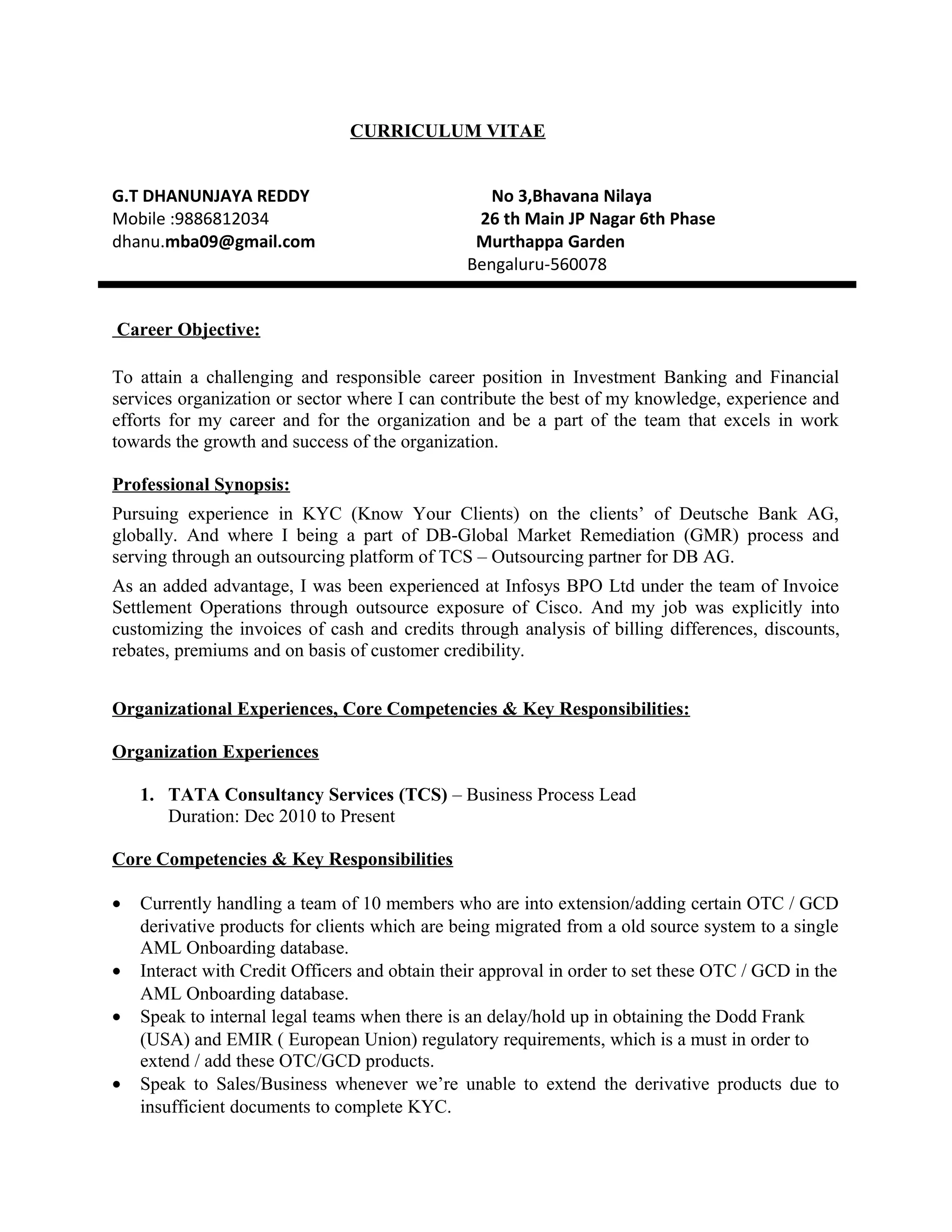 Dhanu Reddy Resume (1) | DOC