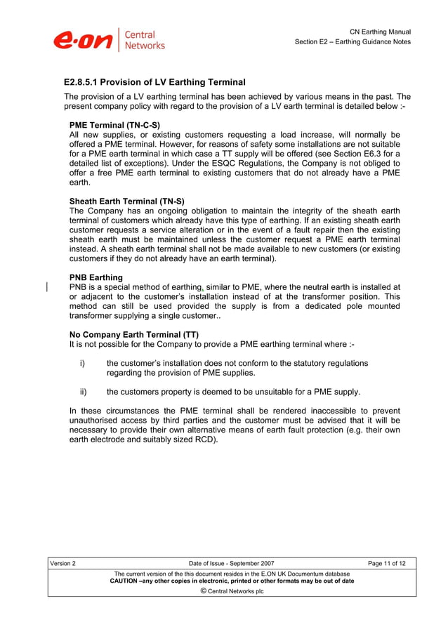 E2 earthing manual earth guidance notes | PDF