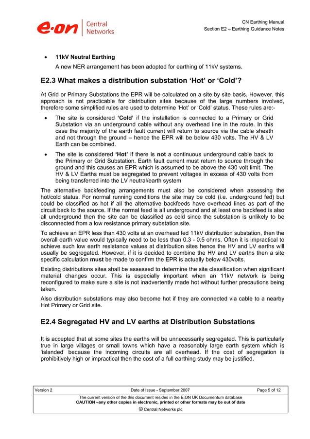 E2 earthing manual earth guidance notes | PDF