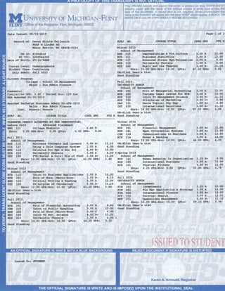 College Transcript | PDF