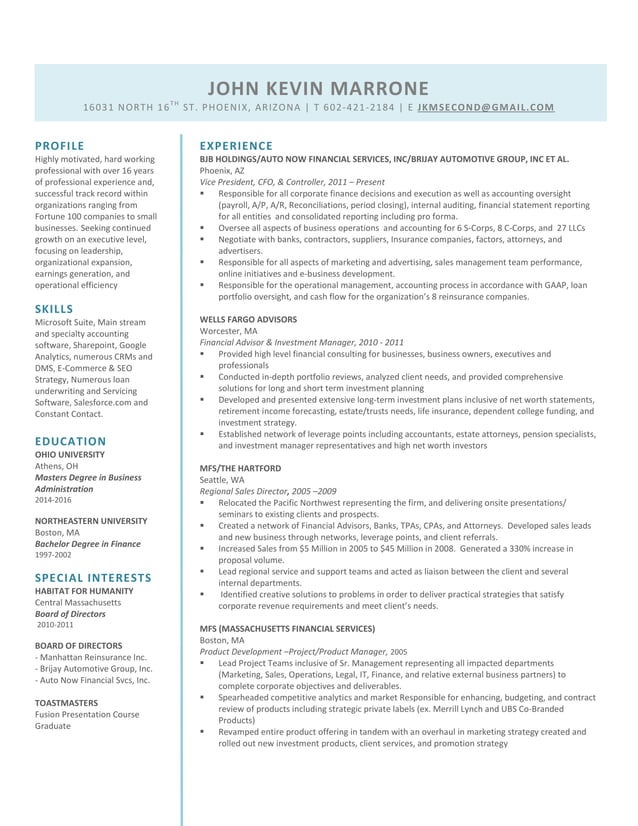 John K Marrone - Resume January 2017 | PDF