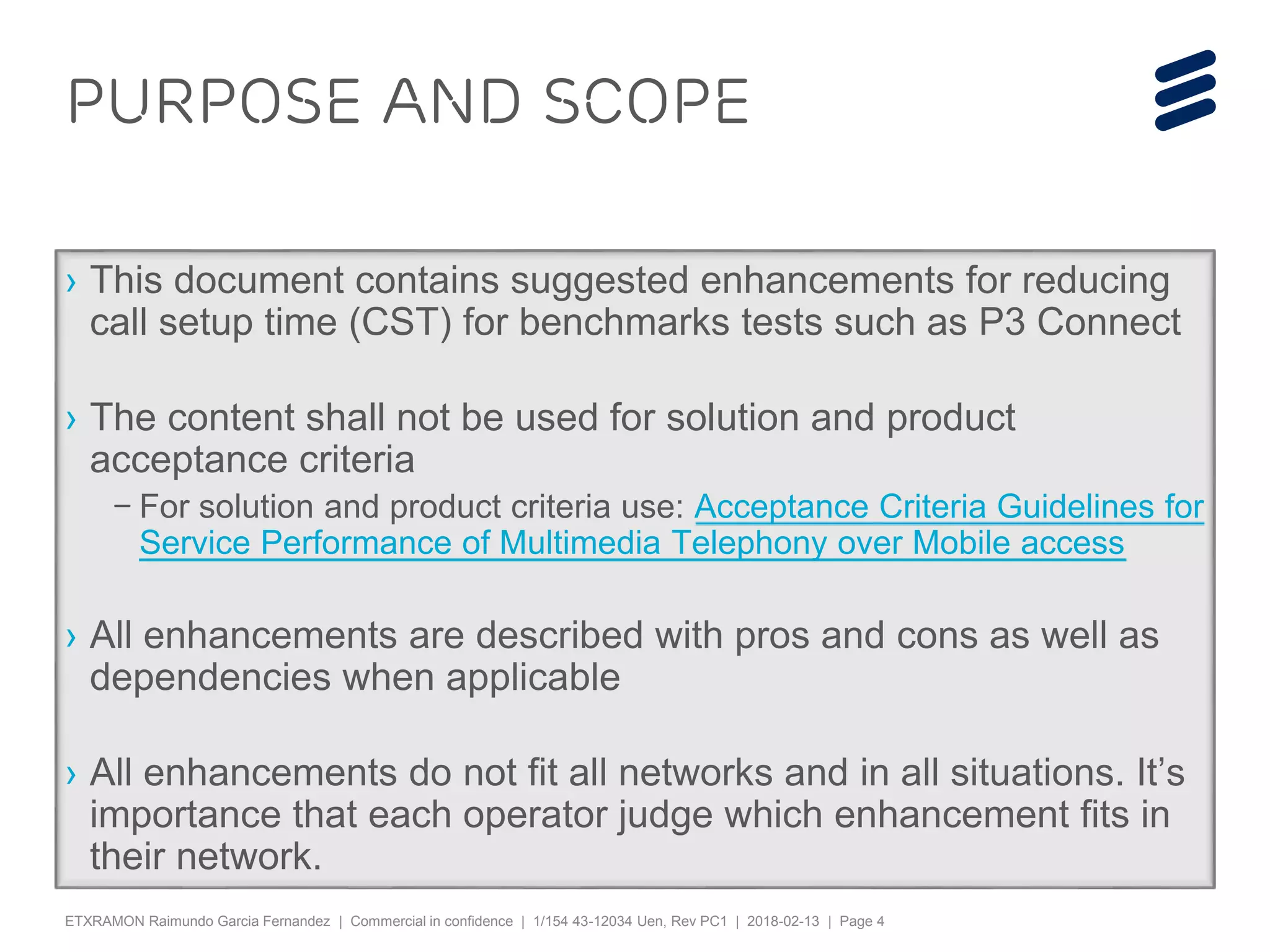 E2 e+call+setup+time+(cst)+enhacenments p3_benchmarking | PPTX | Computer Networking | Computing