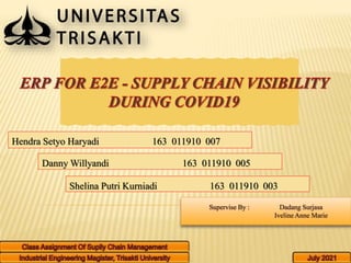 ERP For e2E - Supply Chain Visibility during covid19 | PPT