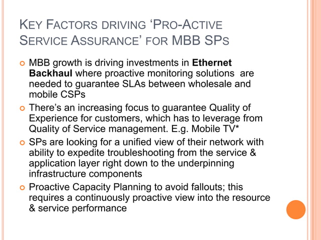 E2E Service Quality Management for Mobile Broadband | PPTX