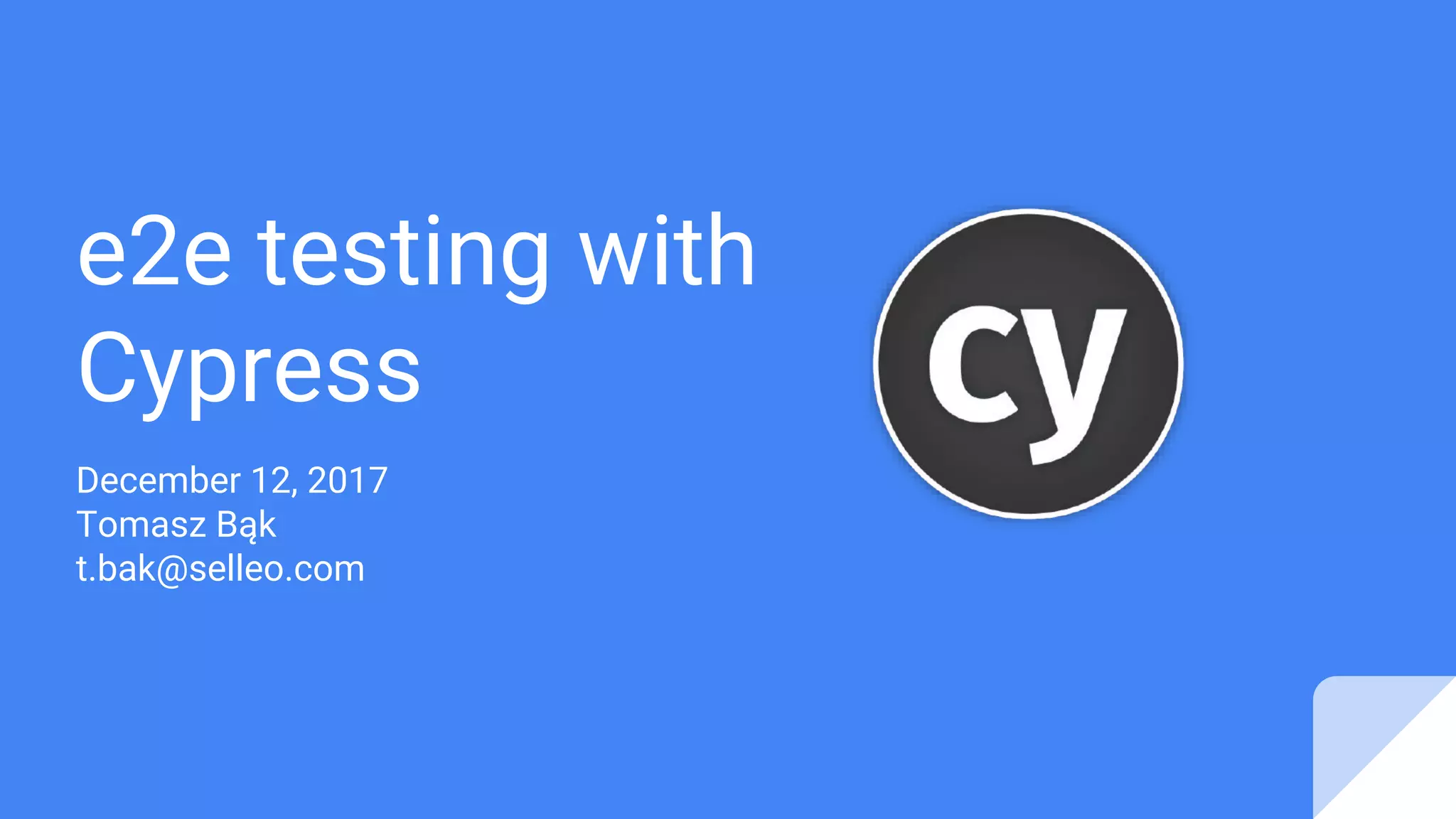 e2e testing with cypress | PPT