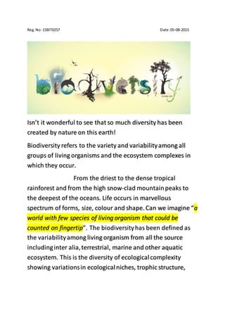 Biodiversity | DOCX