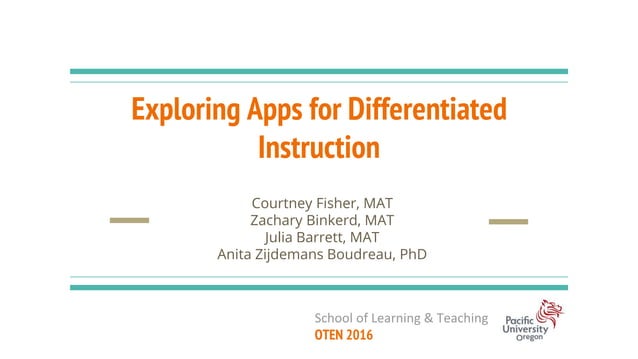 Exploring apps for differentiating instruction | PDF | Educational Assessment | Education