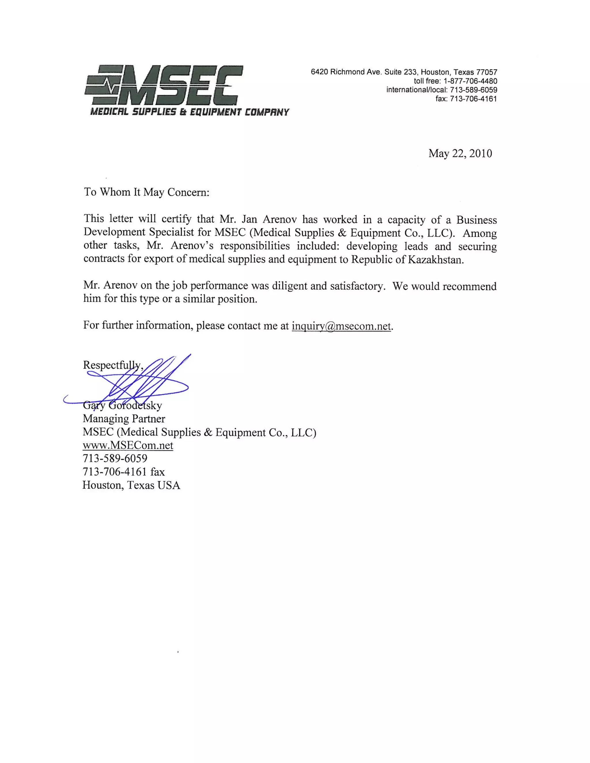 AIU and MSEC letter | PDF