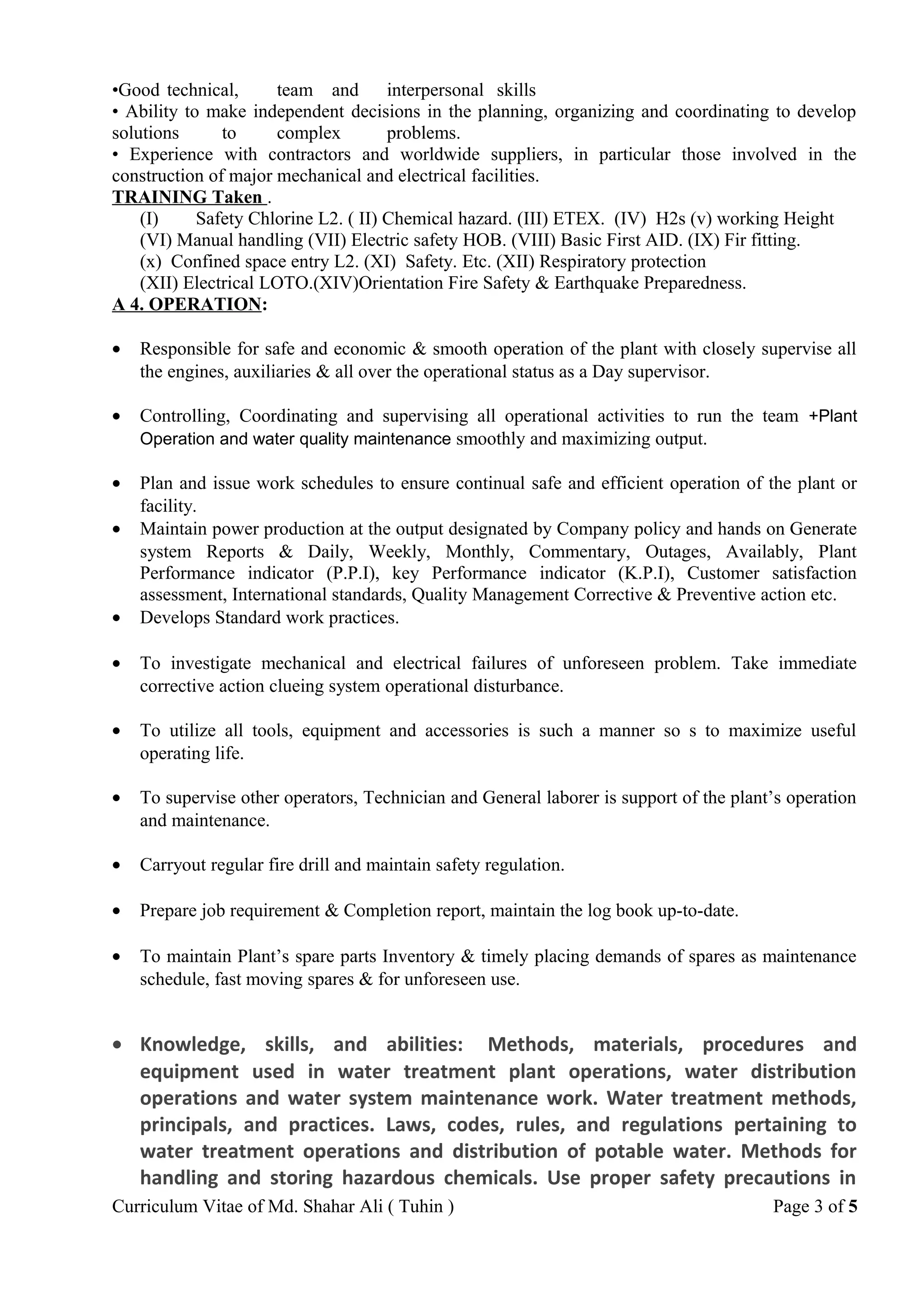 My CV, Shahar Ali tuhin | DOC