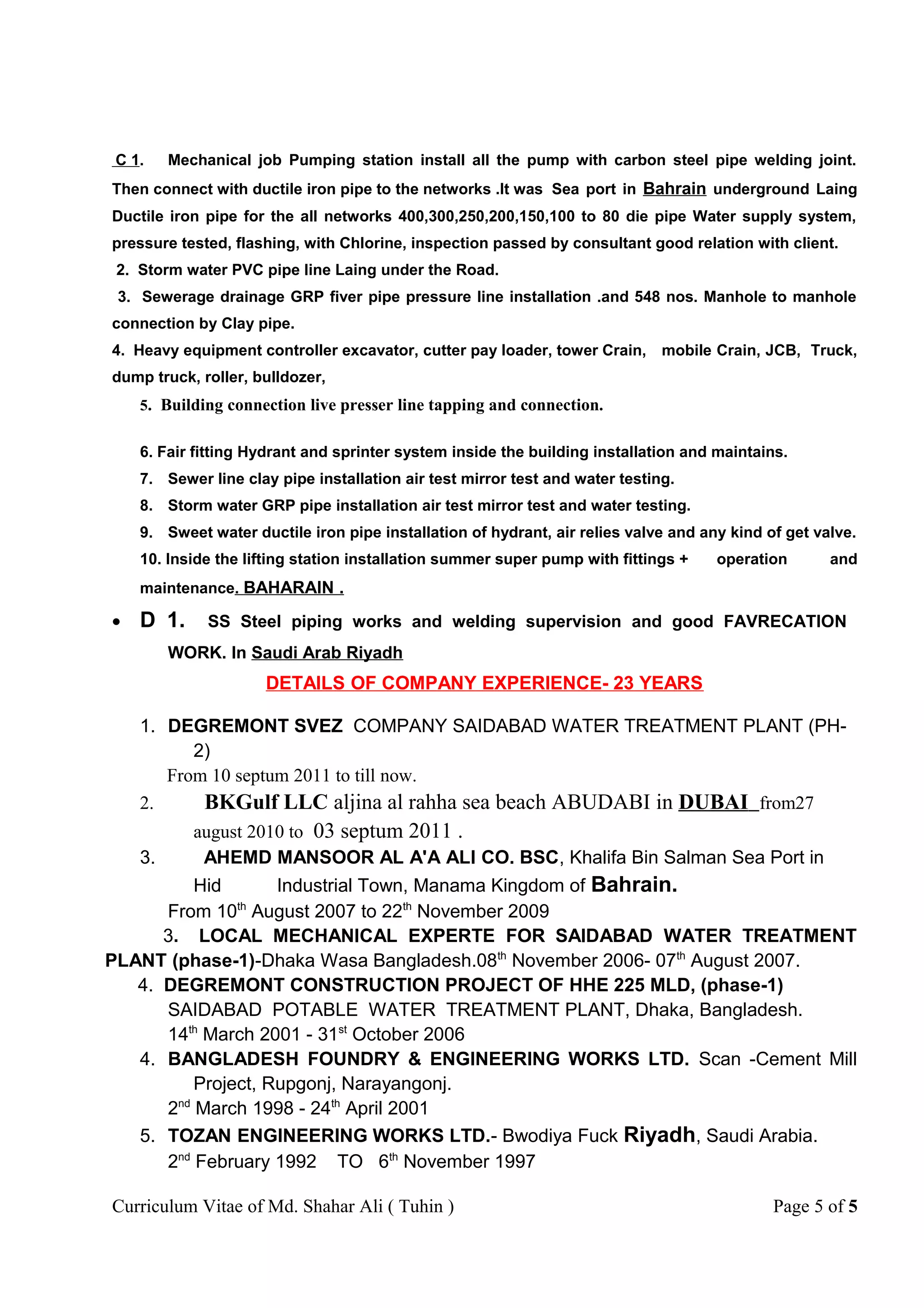 My CV, Shahar Ali tuhin | DOC