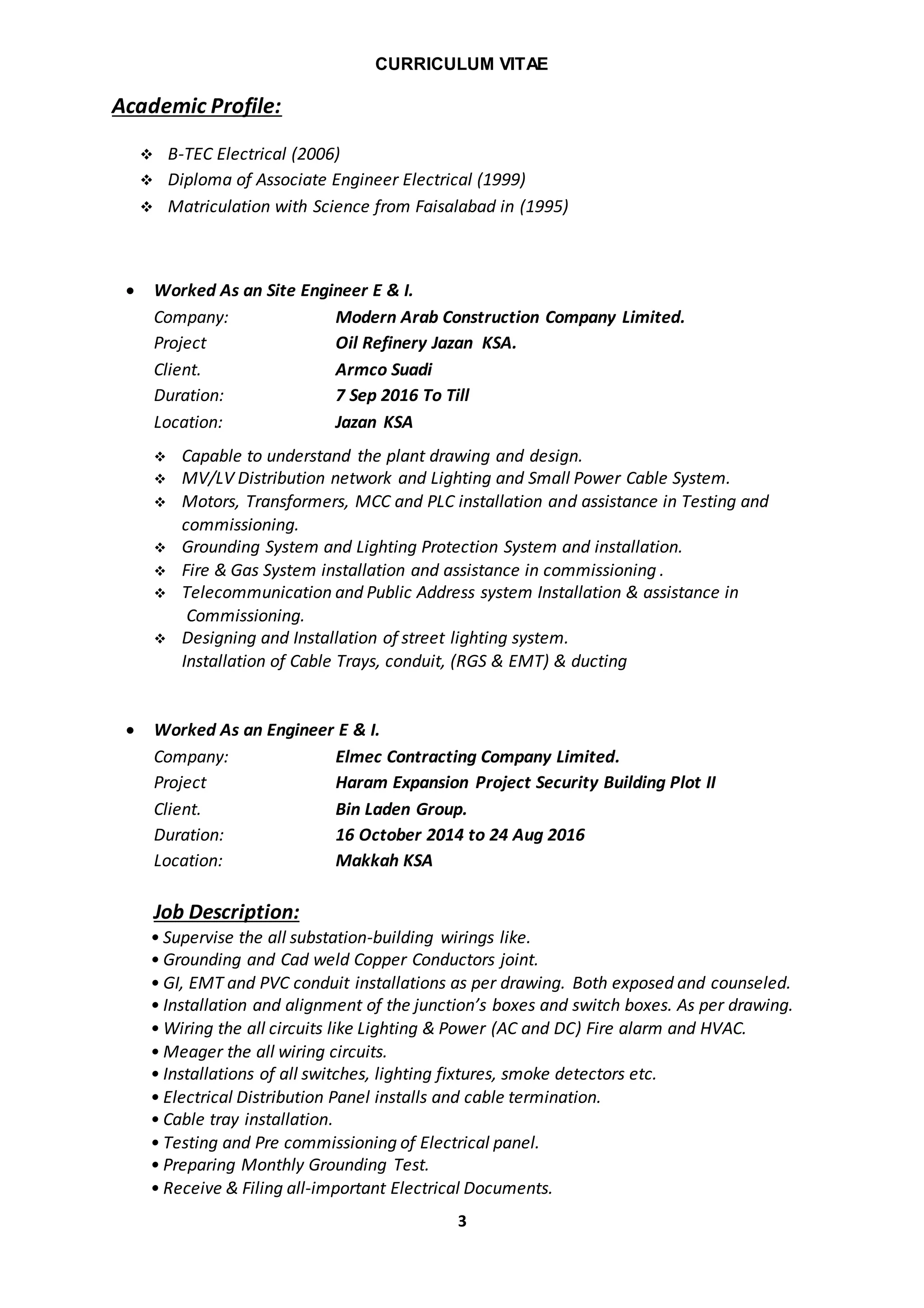 Rana Maqsood Alam Resume (E&I) | DOCX