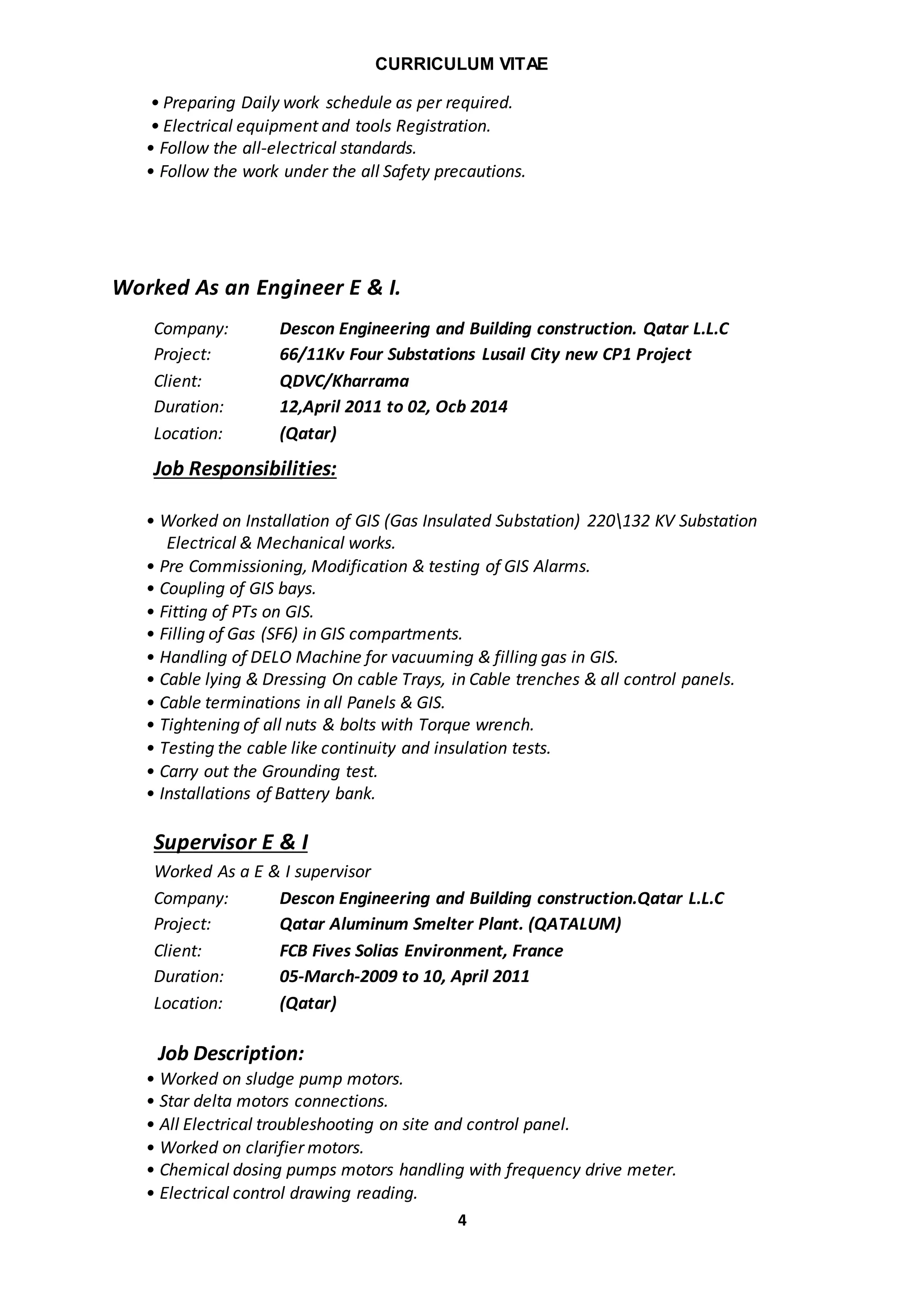 Rana Maqsood Alam Resume (E&I) | DOCX