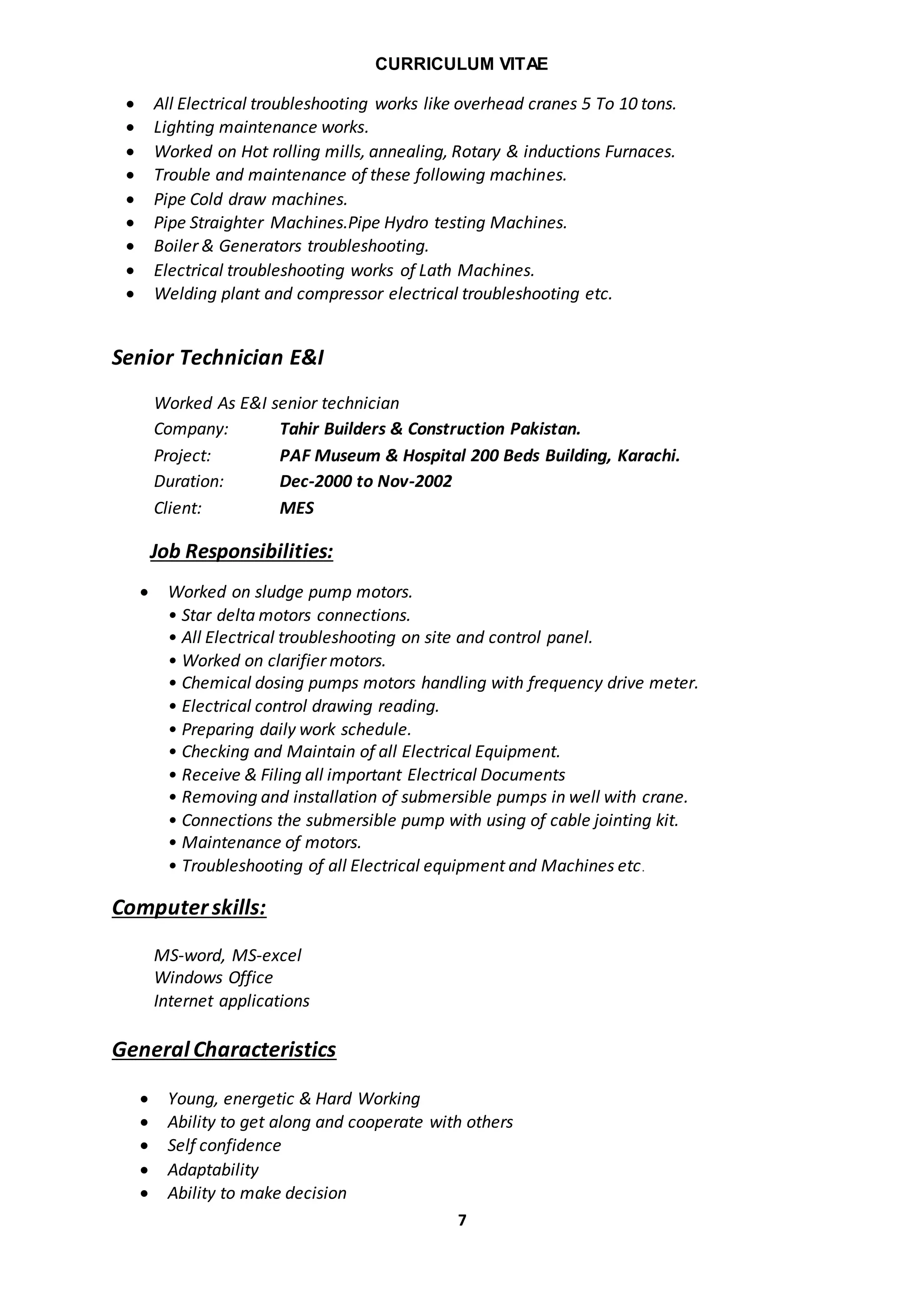 Rana Maqsood Alam Resume (E&I) | DOCX