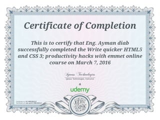 Write quicker HTML5 and CSS 3; productivity hacks with emmet | PDF