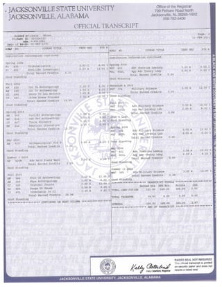 JSU MS and BS Transcript | PDF