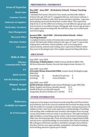 Fateha Begum CV | DOCX