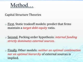 What Managers Think Of Capital Structure Theory: A Survey | PPT